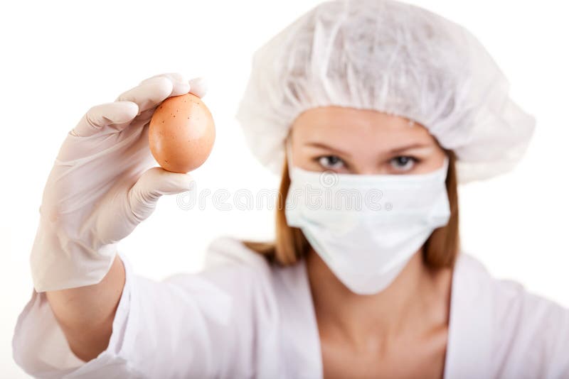 Female Scientist Showing an Egg Stock Image - Image of analyzing ...