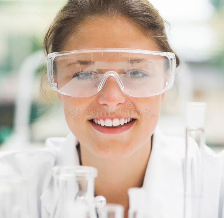 Female Scientist Smiling at Camera Stock Image - Image of laboratory ...