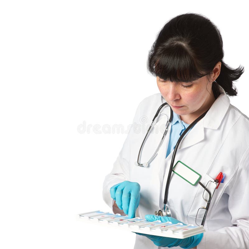 Scientist or Tech Holds Liquid Biological Sample in Gloved. Stock Image ...