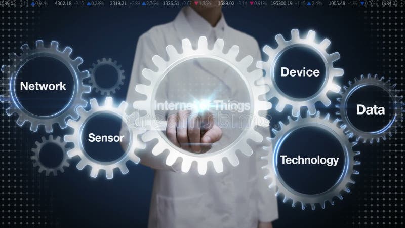 Female Scientist Touch Gear with Keyword,Automation, it Solution ...