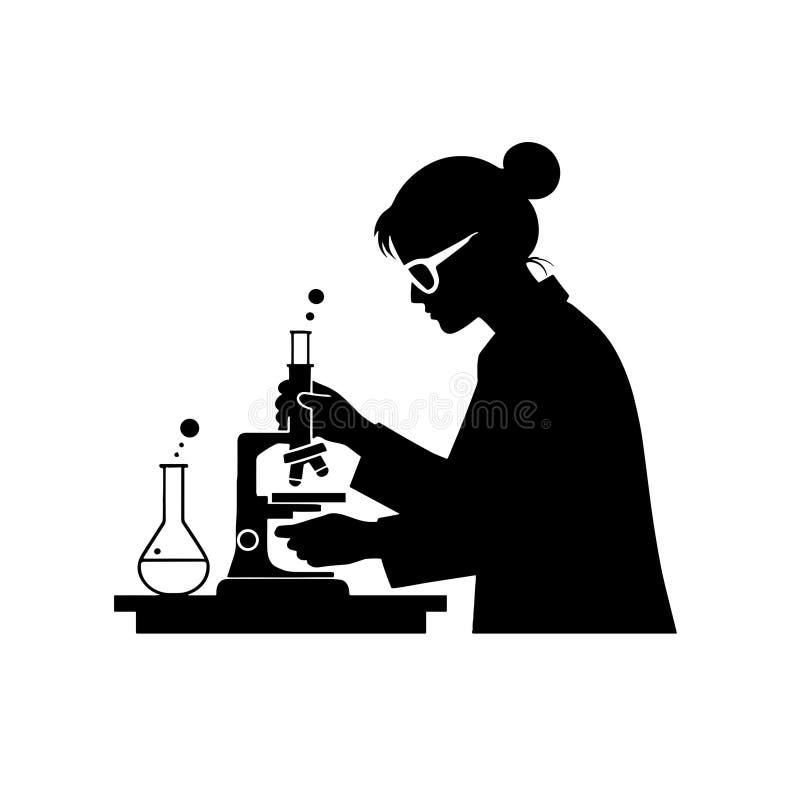 Female Scientist Using Microscope Laboratory Research Concept Stock ...