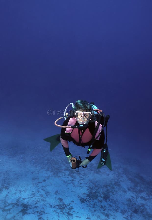 Woman Scuba Diver in Cozumel Stock Photo - Image of outdoors ...