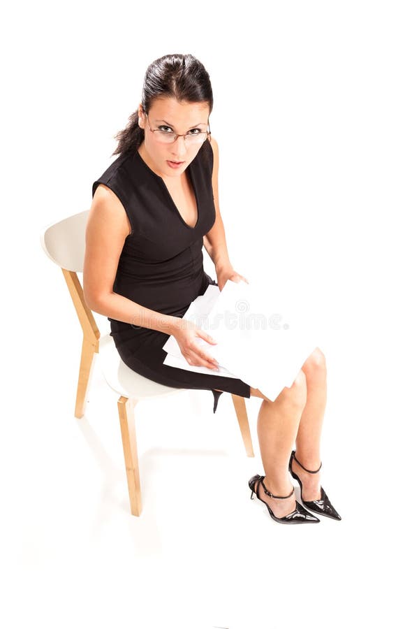 Female Secretary Checking the List Stock Image - Image of affectionate ...