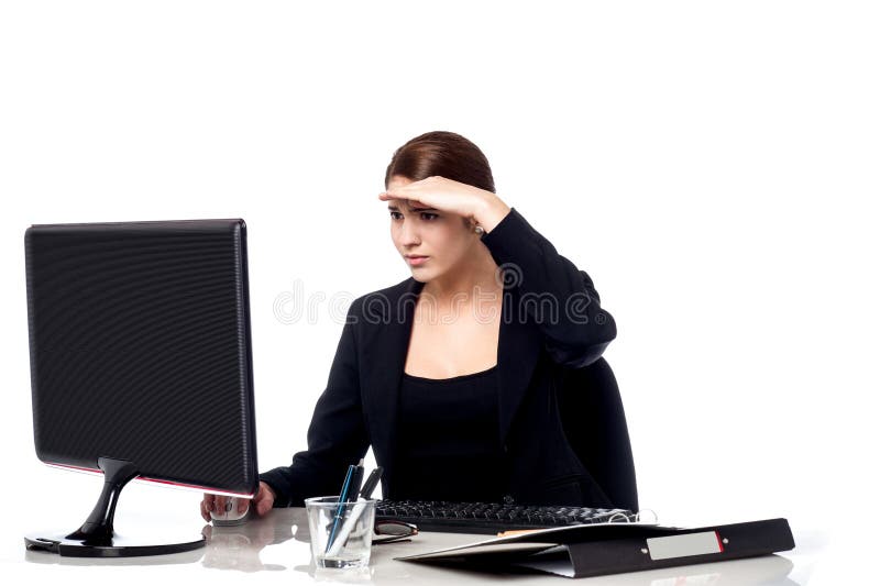 Female Secretary Focusing on Work Stock Photo - Image of caucasian ...