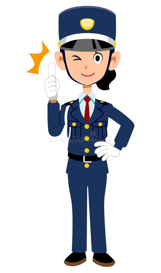 Female Security Guard Thumbs Up Stock Vector - Illustration of success ...