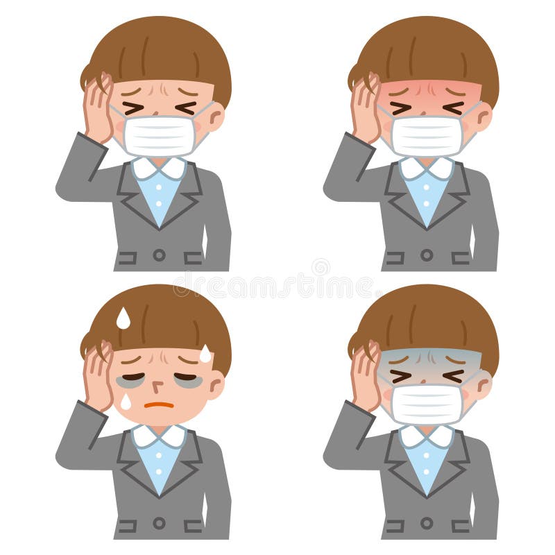 Female Set with Poor Physical Condition Stock Vector - Illustration of ...