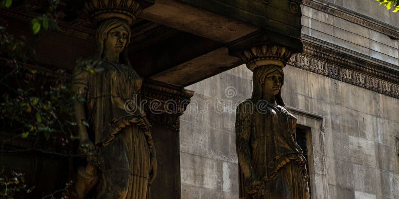 Female-shaped Columns of an Ancient Temple Stock Photo - Image of ...