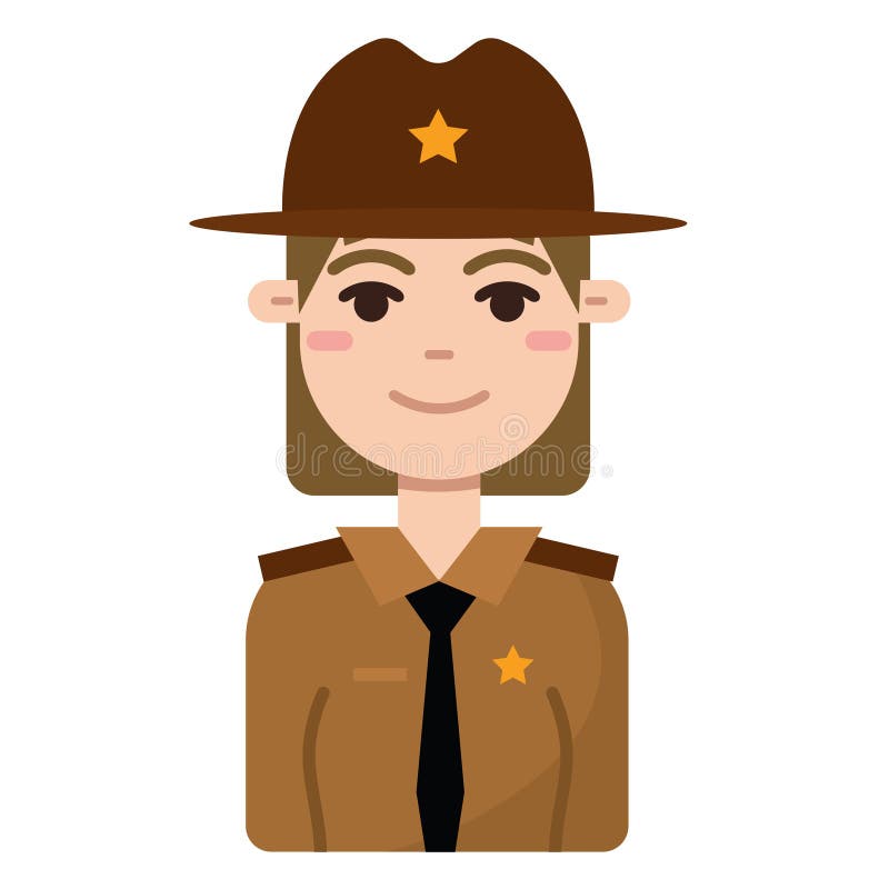 Female Sheriff Character. Vector Stock Vector - Illustration of patrol ...