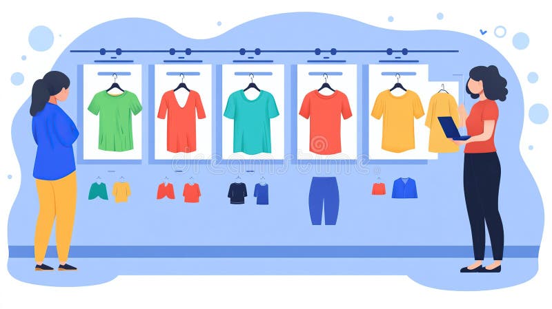 Female Shoppers Selecting Clothes in a Clothing Store Stock Photo ...