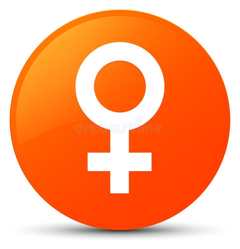 Female Sign Icon Orange Round Button Stock Illustration - Illustration ...