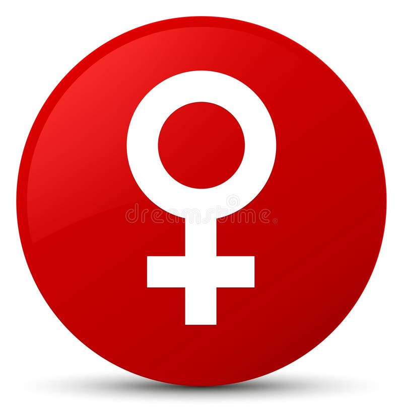 Female Sign Icon Red Round Button Stock Illustration - Illustration of ...