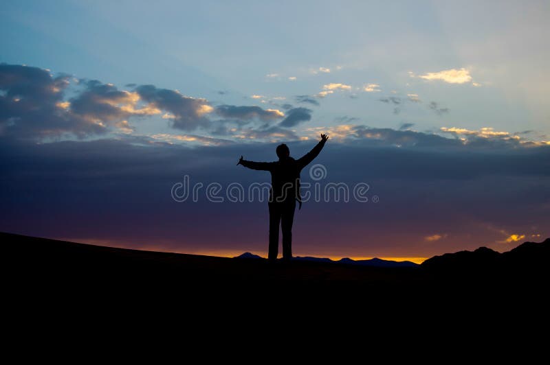 Female silhouette stock image. Image of clouds, woman - 42445999