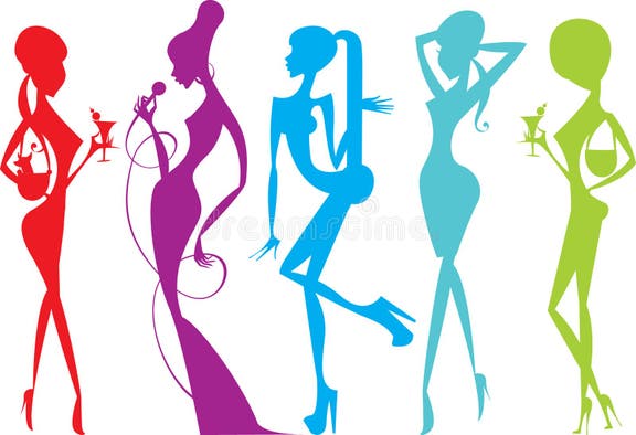 Beautiful Female Silhouettes Stock Illustrations – 10,654 Beautiful ...