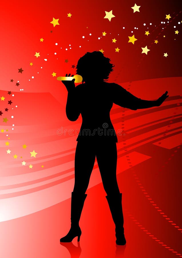 Female singer stock vector. Illustration of dancing, background - 268340