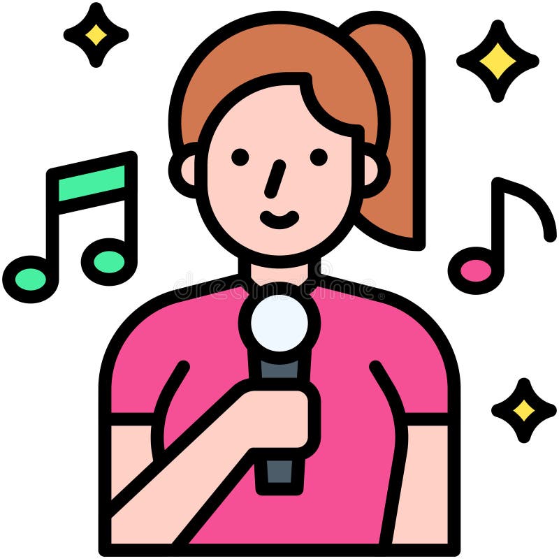 Female Singer Icon, New Year Realated Vector Stock Vector ...