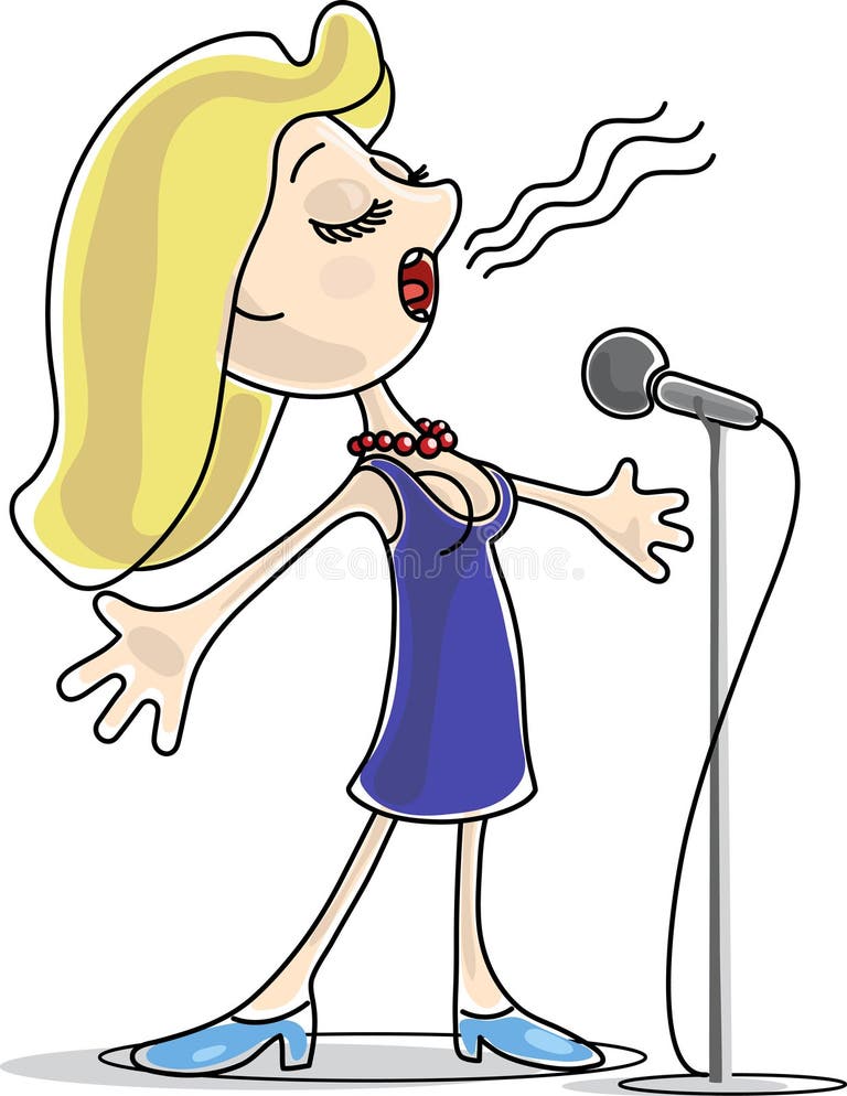 Cartoon Female Singer Microphone Stock Illustrations – 1,983 Cartoon ...