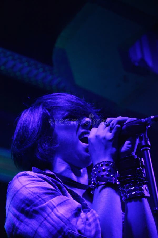 Female Singer Performing Live In A Concert Stock Image - Image of ...