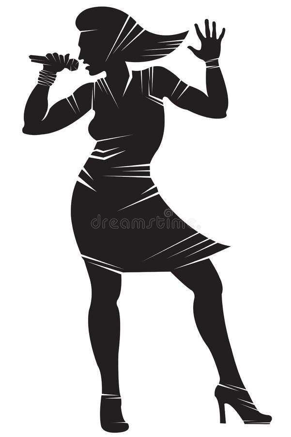 Female singer stock vector. Illustration of star, stage - 46903963