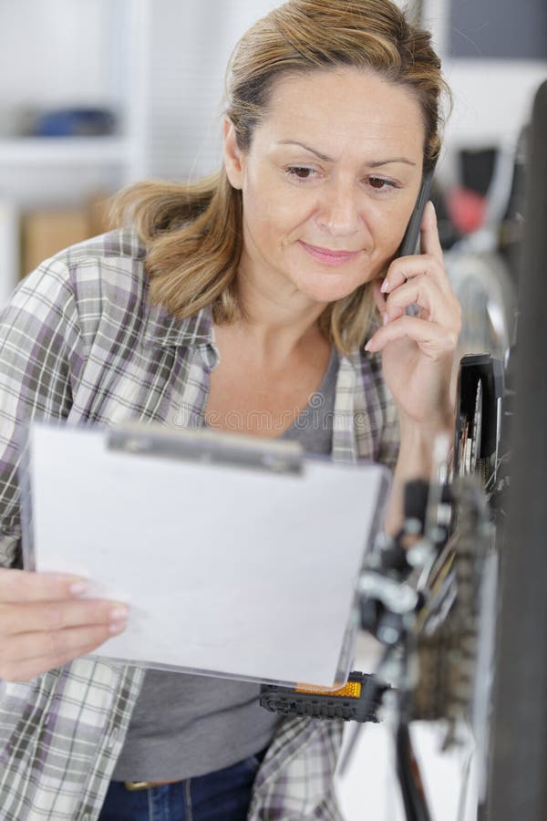 Female Business Owner on Phone Stock Image - Image of count, active ...