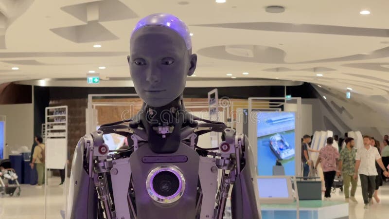 Female Social Humanoid Full-size Robot Talking To People in Dubai ...