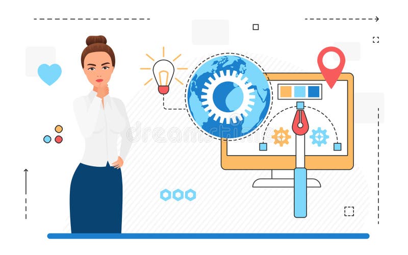 Female Software Development Team Lead, Web Agency Manager. Stock Vector ...