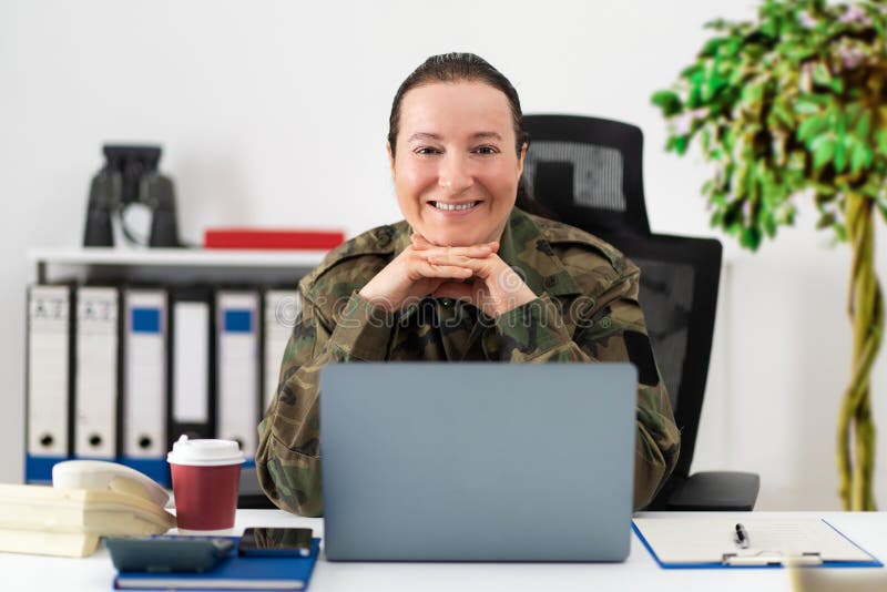 Female Soldier in Her Office Stock Photo - Image of force, person ... Female Soldier in Her Office Stock Photo - Image of force, person ...