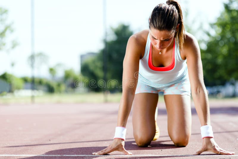 Female Sprinter Getting Ready for the Run Stock Image - Image of summer ... Female Sprinter Getting Ready for the Run Stock Image - Image of summer ...