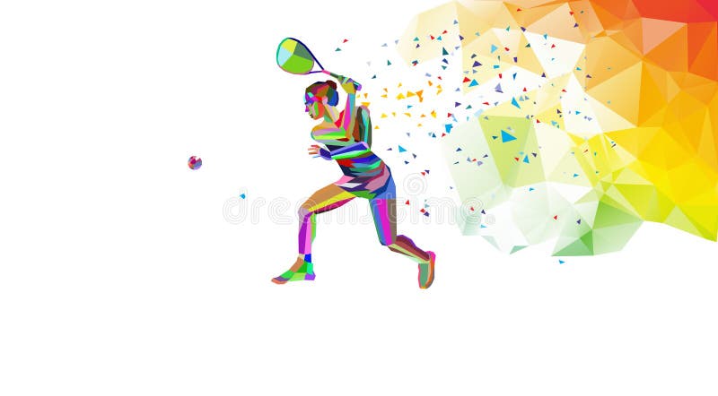 Squash player silhouettes stock vector. Illustration of game - 4850658