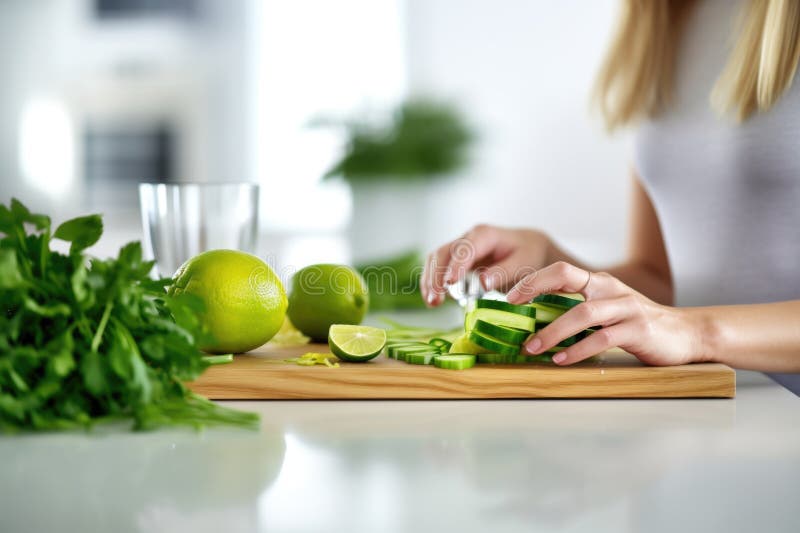 Female Squeezing Limes in Her Modern Kitchen Stock Photo - Image of ...