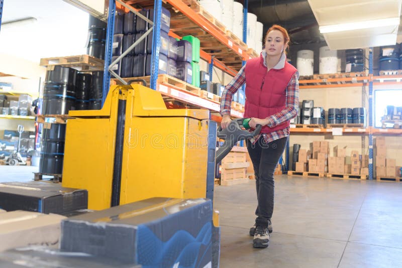 Female Stacking the Product Stock Image - Image of warehouse, supplier ...