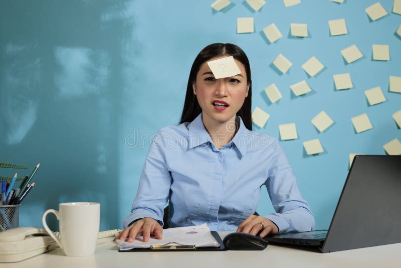 Female Startup Worker with a Confused Expression Stock Photo - Image of ...