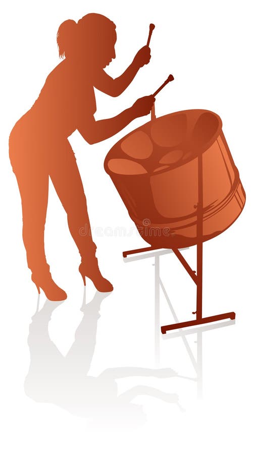 Female steelpan player stock vector. Illustration of woman - 15796545
