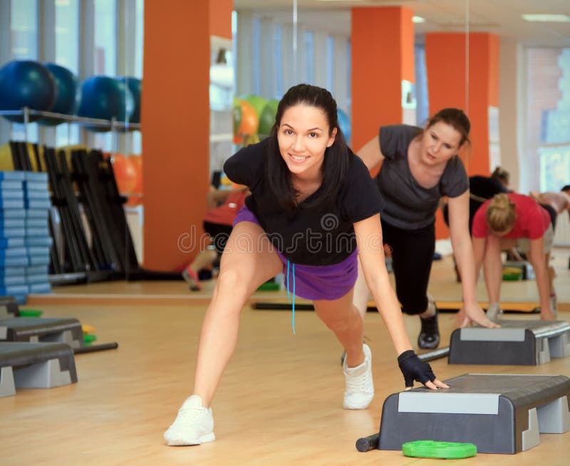 Female on the Step Board during Exercise Stock Photo - Image of person ...
