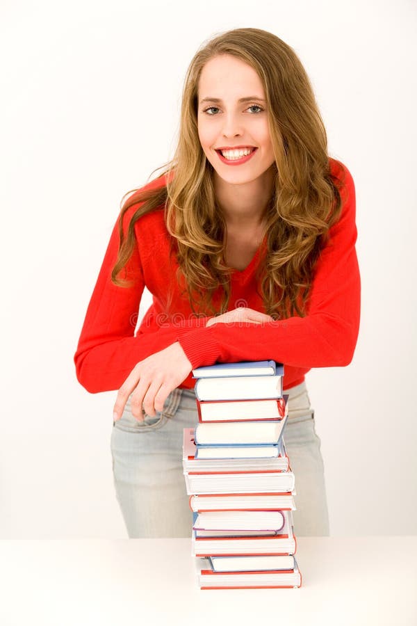 Female student stock image. Image of female, book, background - 12967163