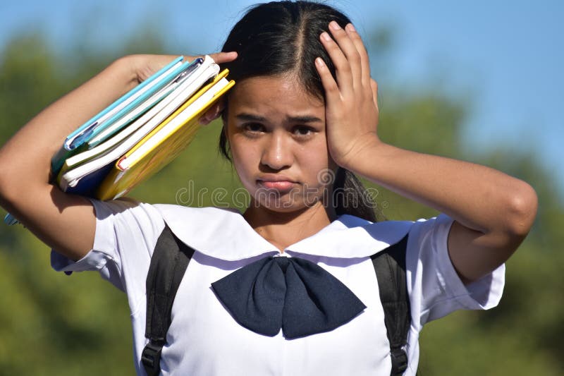 A Female Student and Anxiety Stock Image - Image of anxiety, nerves ...