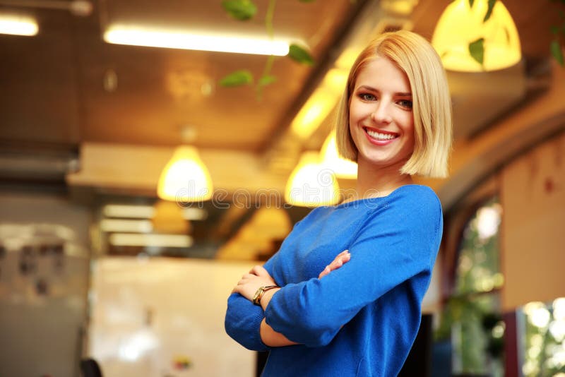 Female Student with Arms Folded Stock Photo - Image of folded, model ...