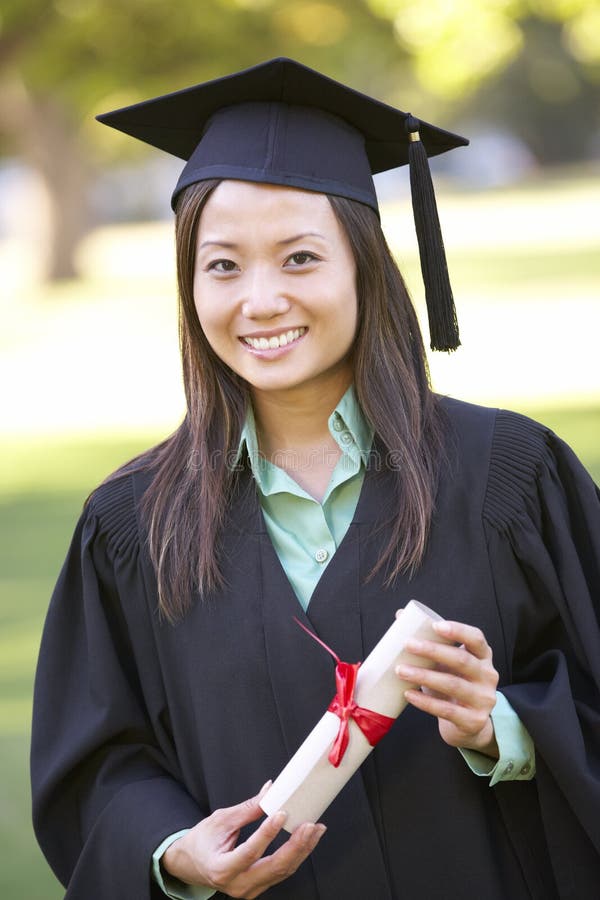 Female Student Attending Graduation Ceremony Stock Image - Image of ...