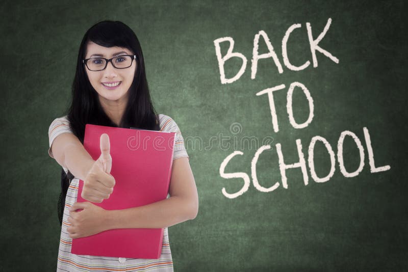 Female Student Back To School Stock Photo - Image of asian, classroom ...
