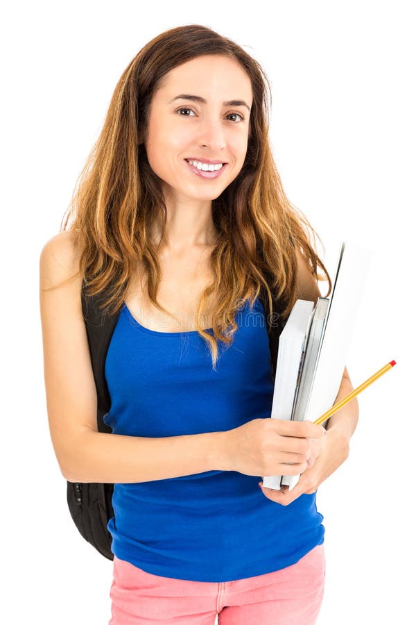 381 Female Student Standing Book Her Hand Stock Photos - Free & Royalty ...
