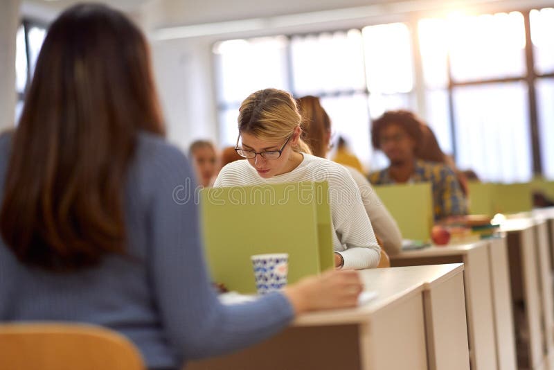 A Female Student Focused on the Lesson at a Lecture Stock Image - Image ...