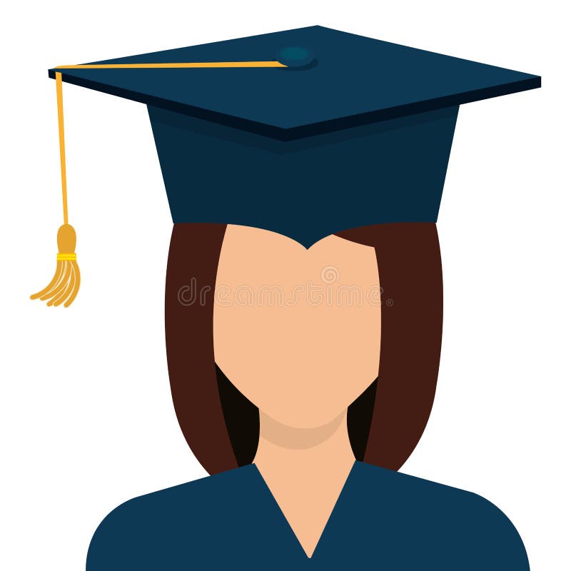 Female Student Graduation Avatar Profile. Stock Vector - Illustration ...