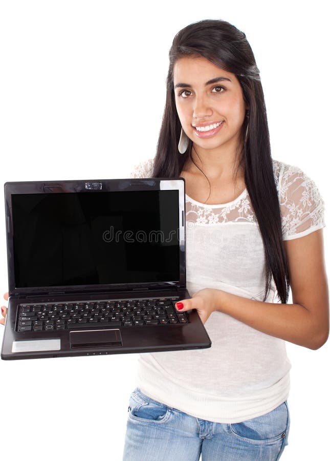 Female student with laptop stock photo. Image of computer - 20639272