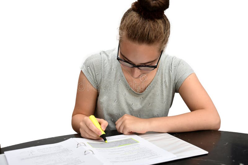 Female Student Learning for Exam Stock Image - Image of exercise ...