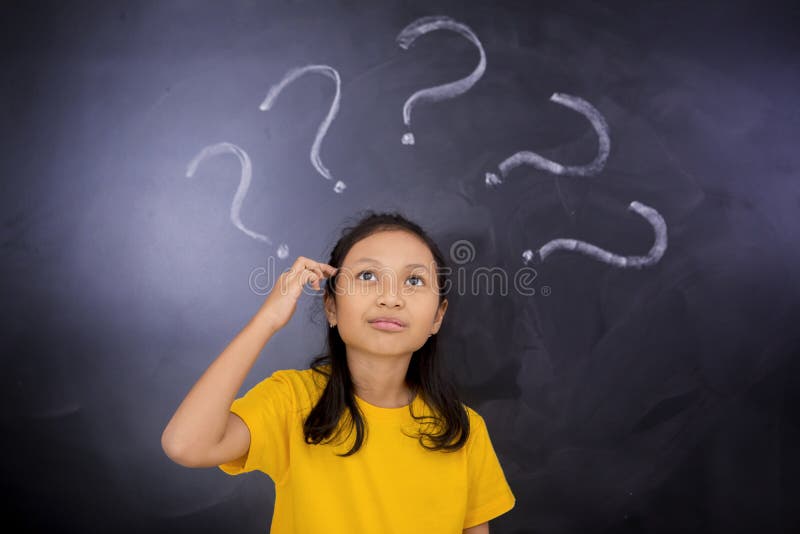 142 Child Thinking Question Mark Blackboard Stock Photos - Free ...