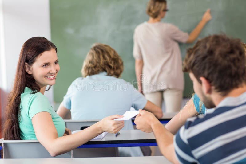 Student Passing Online Exam at Wooden Table Stock Image - Image of ...