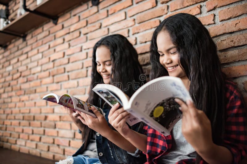 Female Student Reading Knowledge from a Book Stock Photo - Image of ...