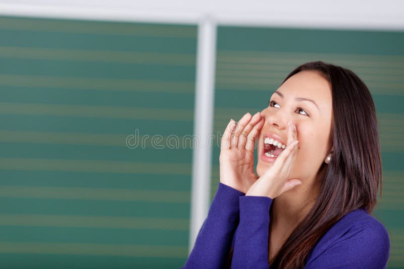 Female Student Shouting Loud Stock Photo - Image of knowledge, learning ...