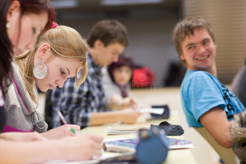 Female Student Sitting in a Classroom Stock Image - Image of person ...