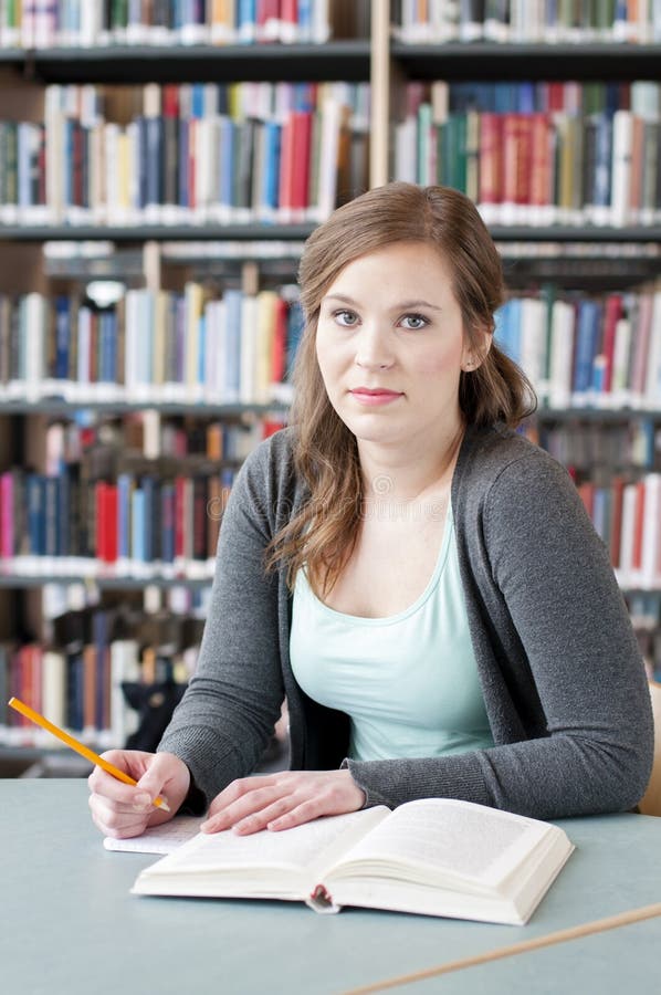 Female student studying stock image. Image of learn, looking - 24600807