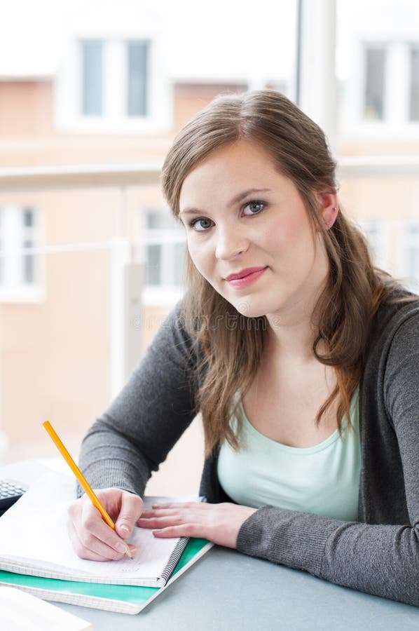 Female student studying stock photo. Image of girl, pupil - 25208386